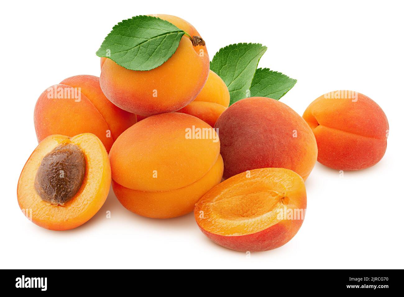 apricot isolated on white background, clipping path, full depth of ...