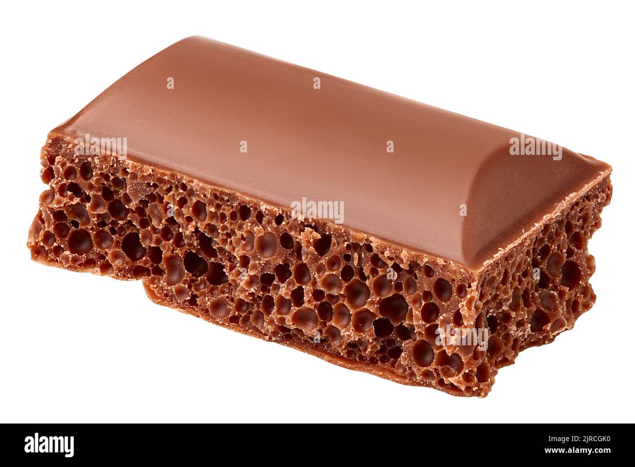 porous chocolate pieces, isolated on white background, clipping path ...