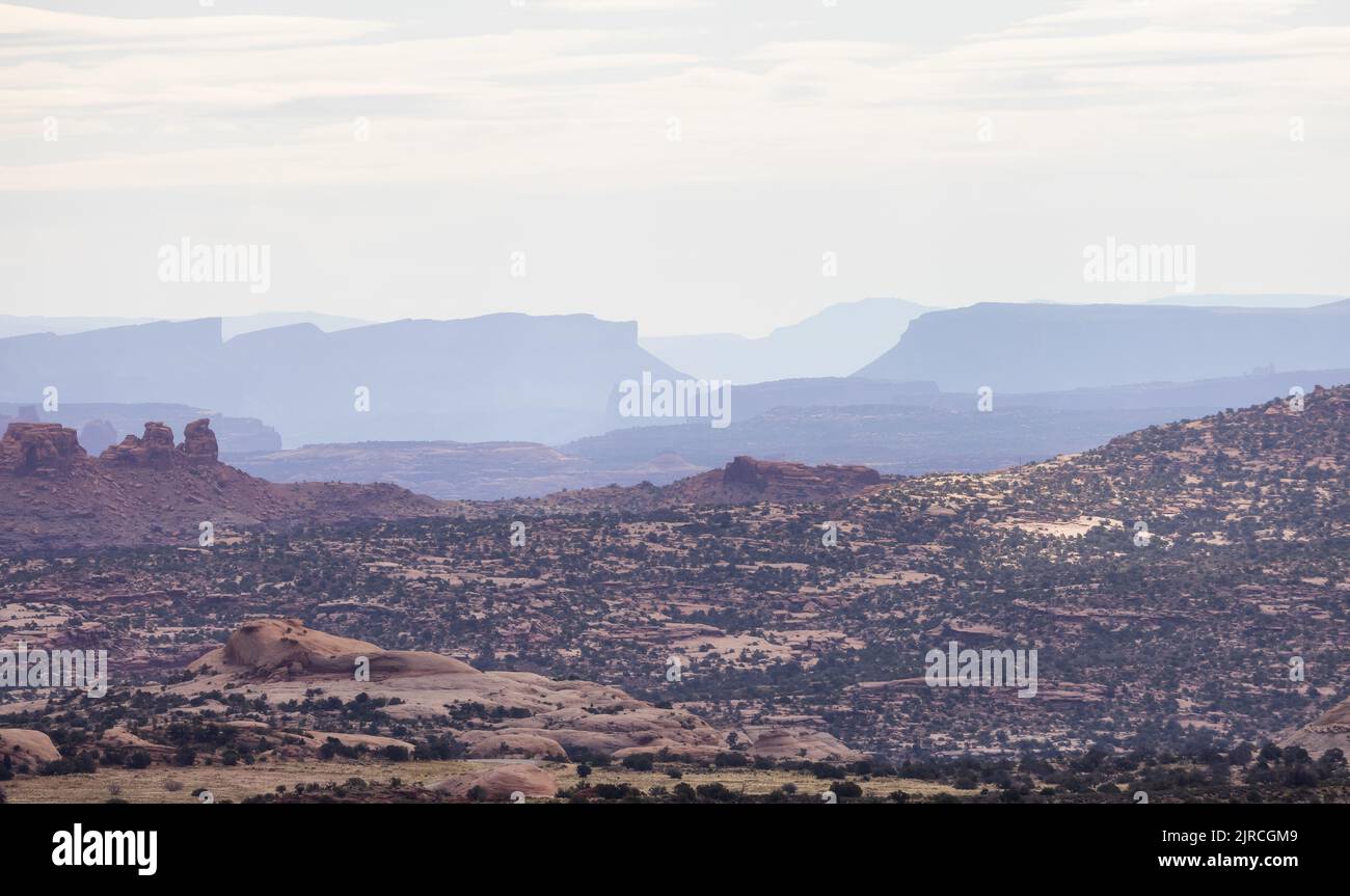 American Landscape in the Desert with Red Rock Mountain Formations ...