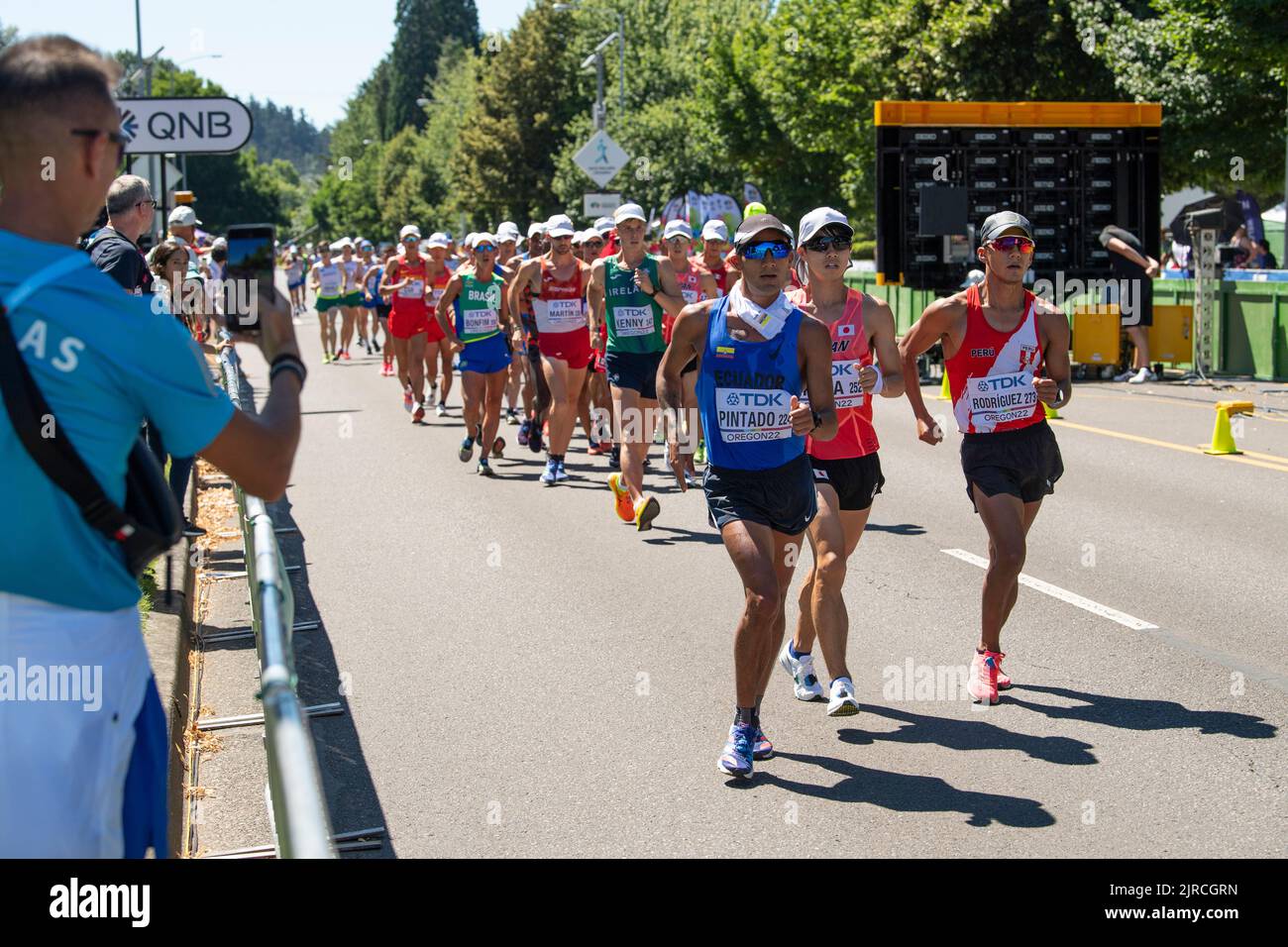 Brian Daniel Pintado of Ecuador competing in the men’s 20k walk at the ...