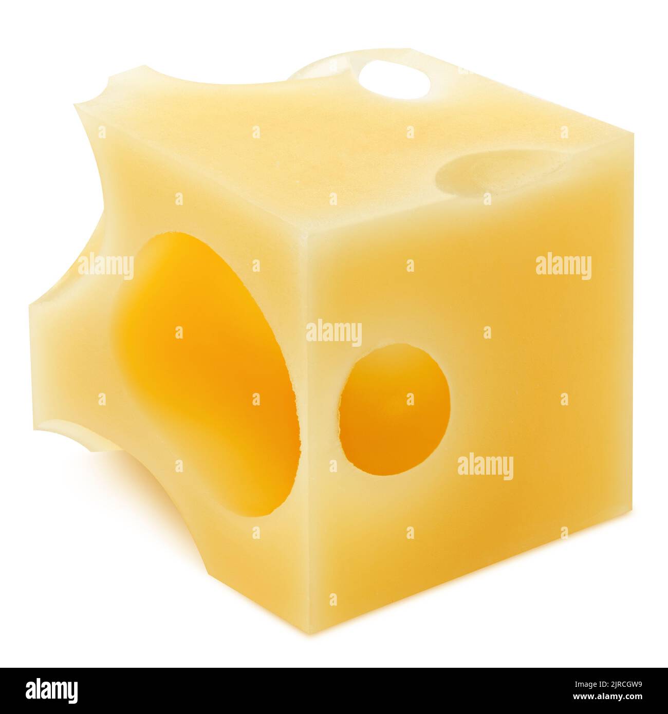 cheese cube, isolated on white background, clipping path, full depth of ...