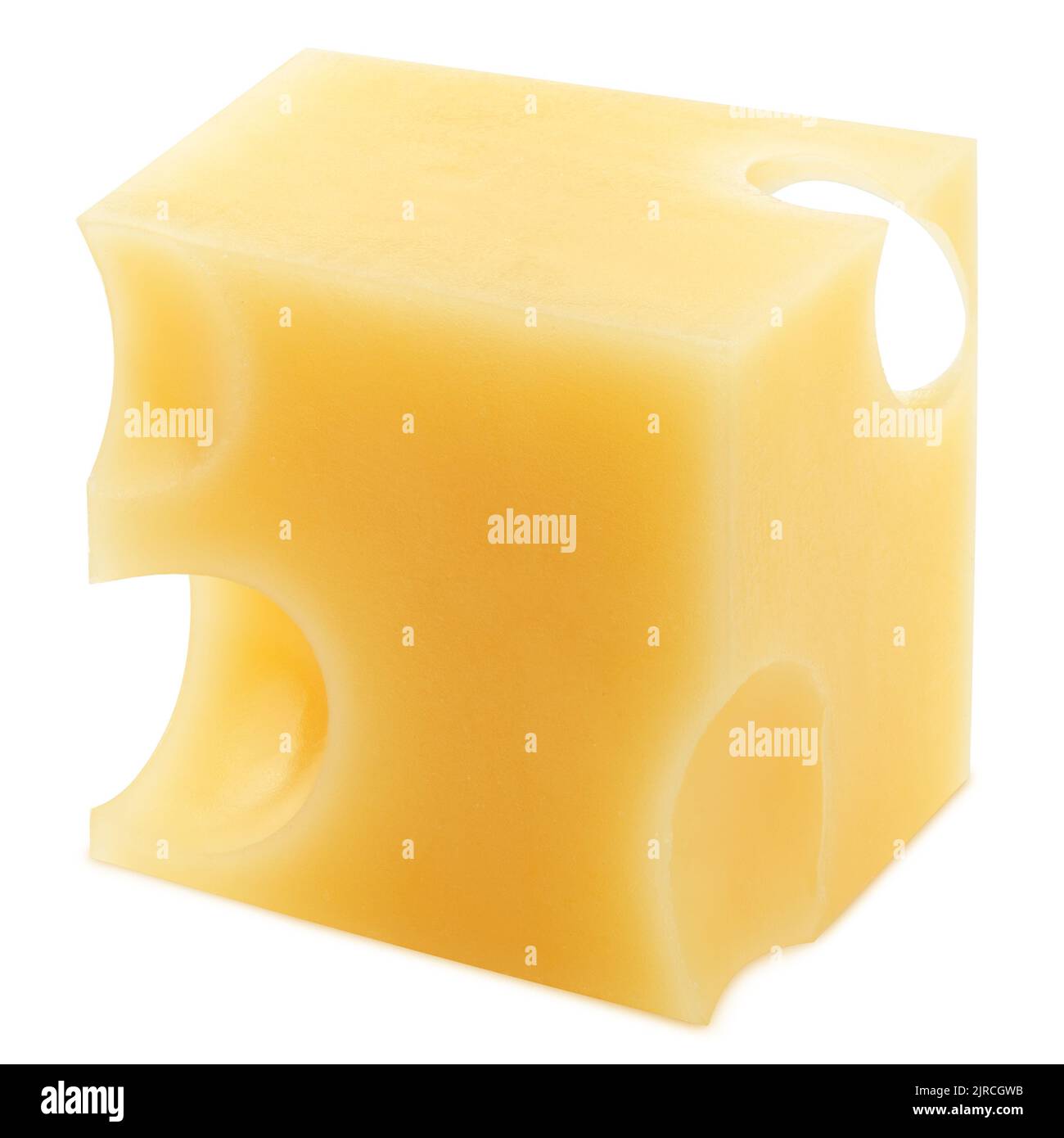 cheese cube, isolated on white background, clipping path, full depth of ...