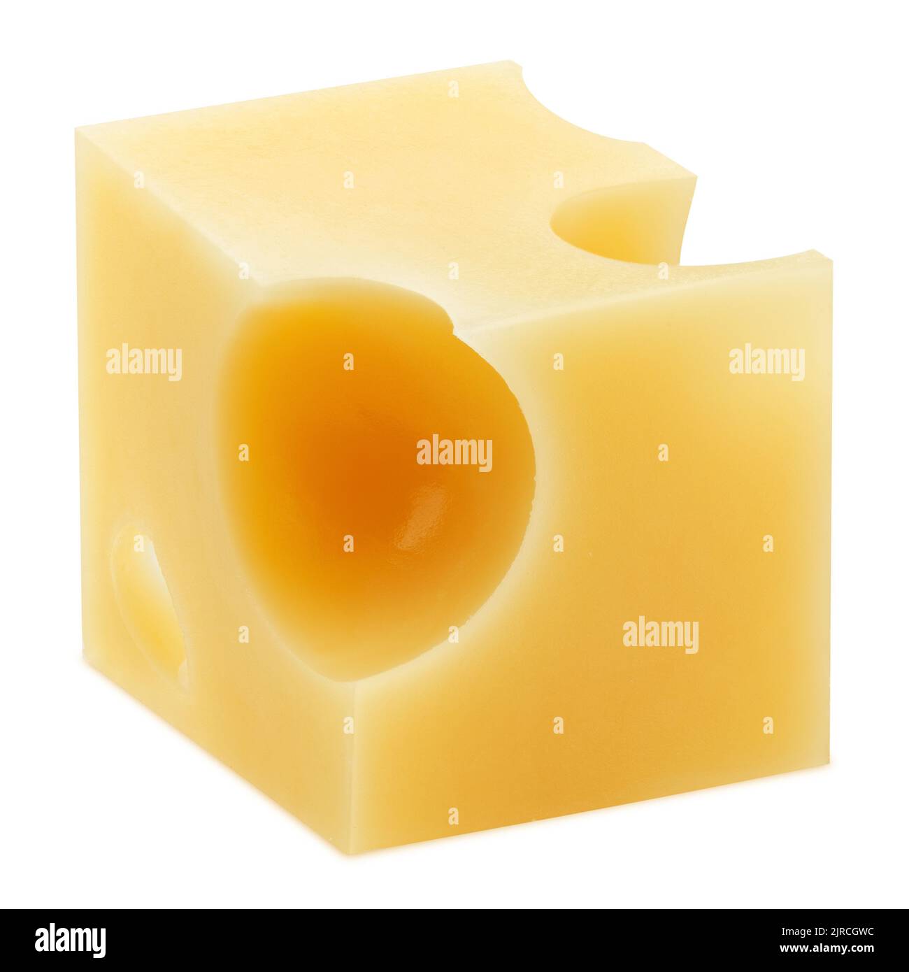cheese cube, isolated on white background, clipping path, full depth of ...