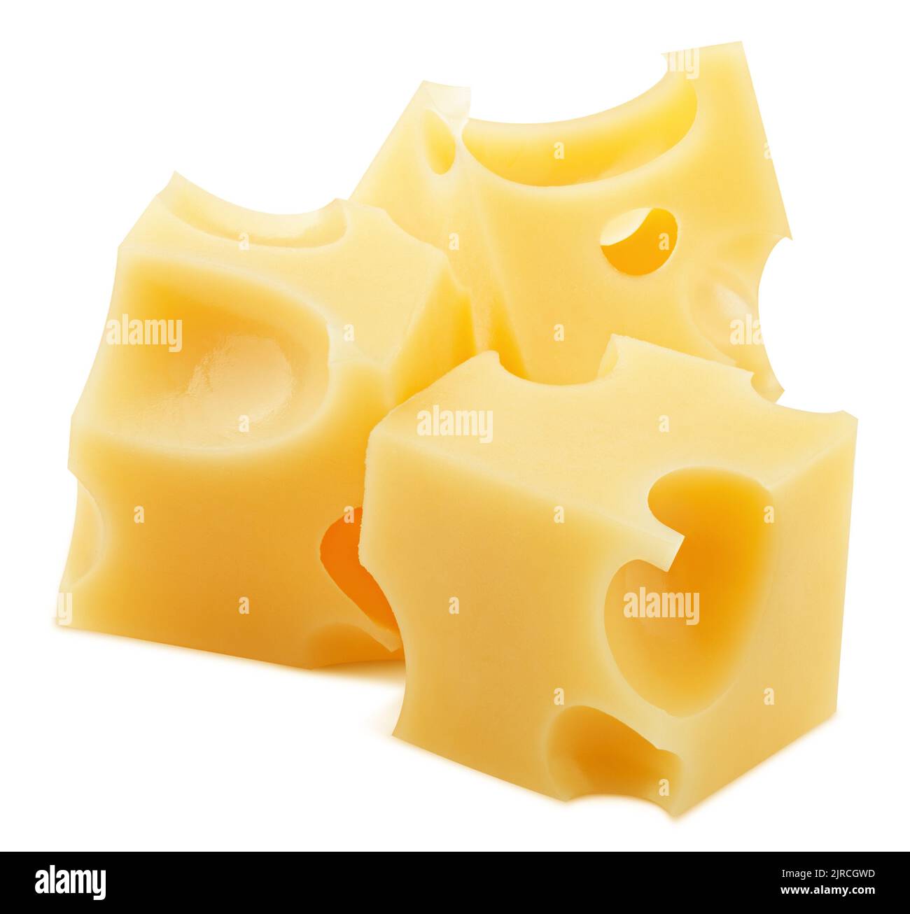cheese cube, isolated on white background, clipping path, full depth of ...