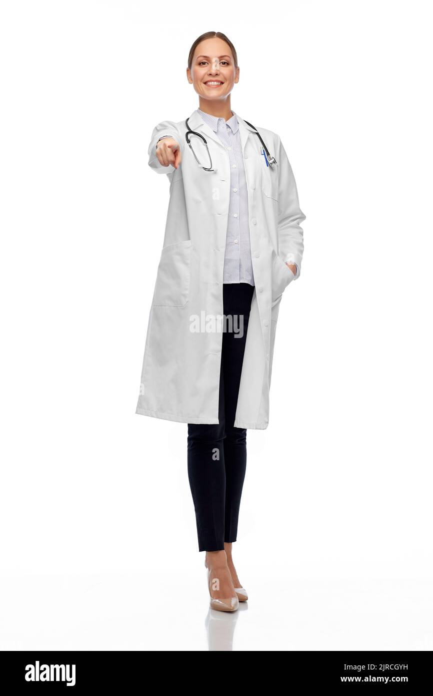 Portrait happy doctor finger hi-res stock photography and images - Alamy