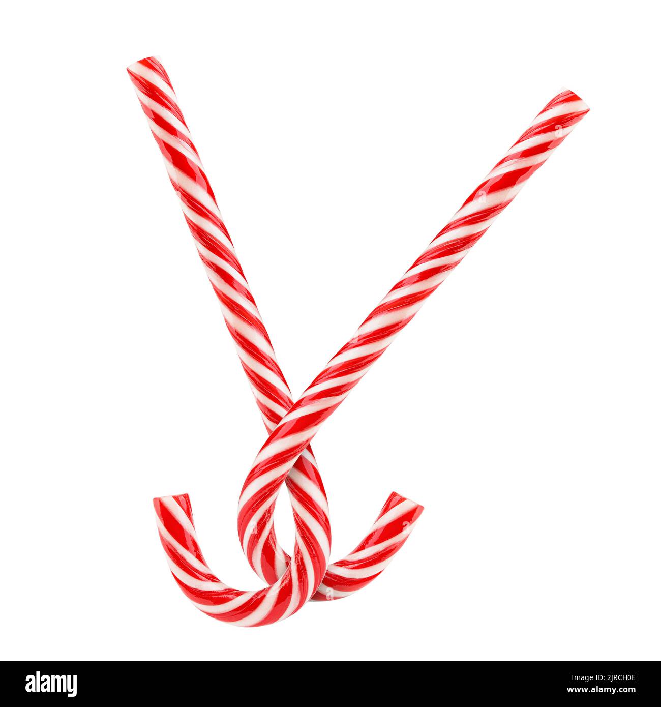 Christmas candy cane isolated on white background, clipping path, full ...