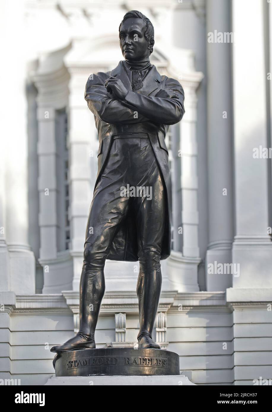 Singapore, Sir Stamford Raffles, Founder of Singapore 1819 Stock Photo ...