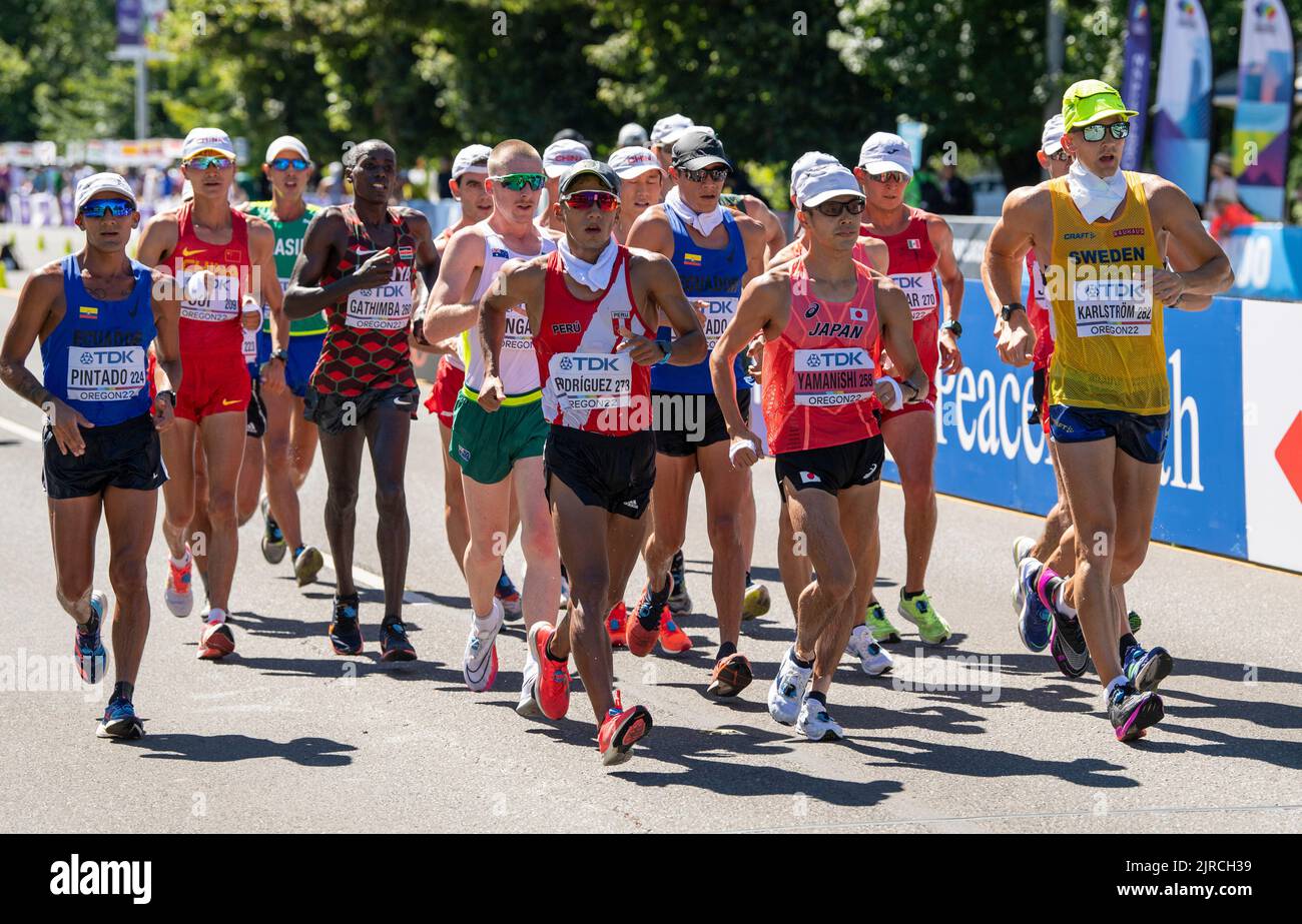 César Augusto Rodriguez of Peru competing in the men’s 20k walk at the ...