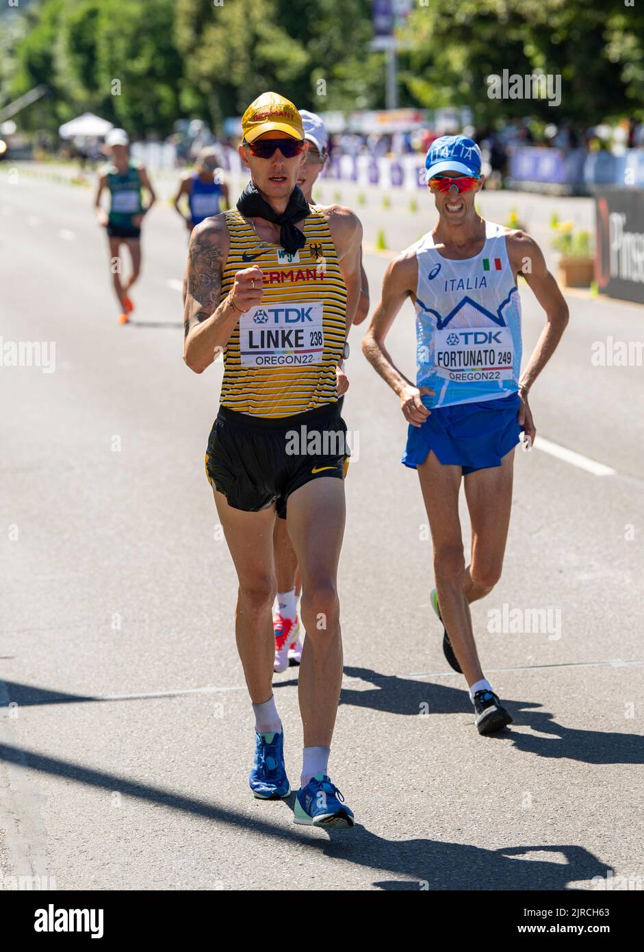 Christopher Linke of Germany competing in the men’s 20k walk at the ...