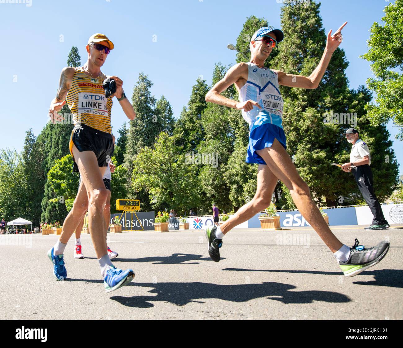 Christopher Linke of Germany and Francesco Fortunato of Italy competing ...