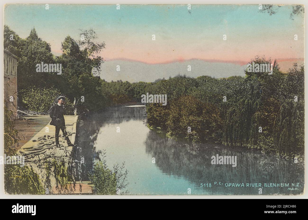 Opawa River, Blenheim, New Zealand, 1904-1915, Blenheim, by Muir ...