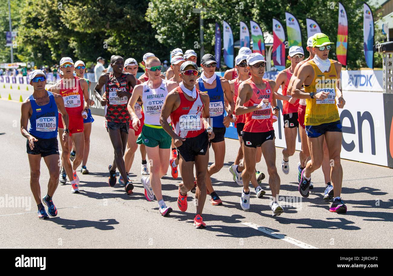 Declan Tingay of Australia competing in the men’s 20k walk at the World ...