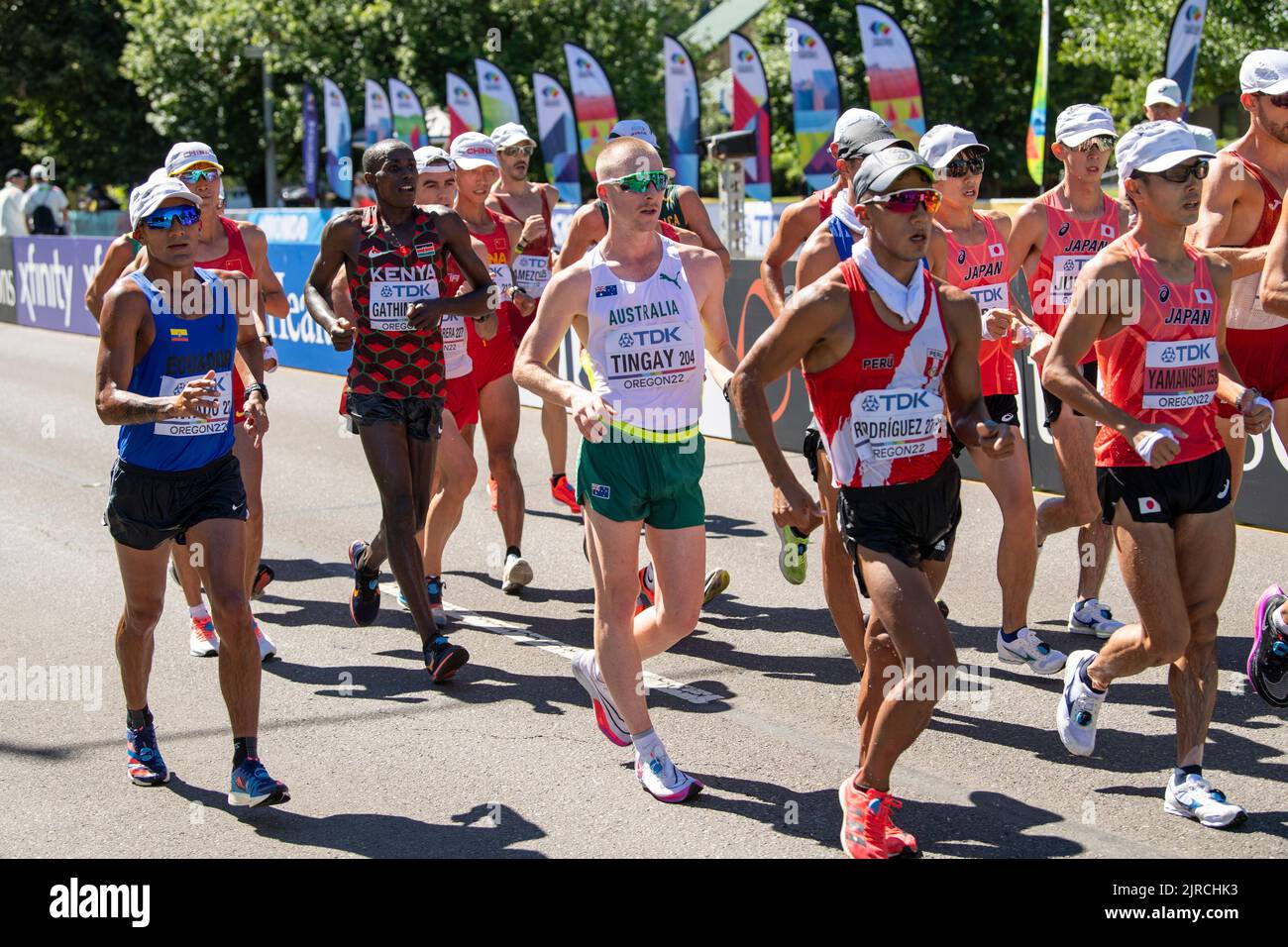 Declan Tingay of Australia competing in the men’s 20k walk at the World ...