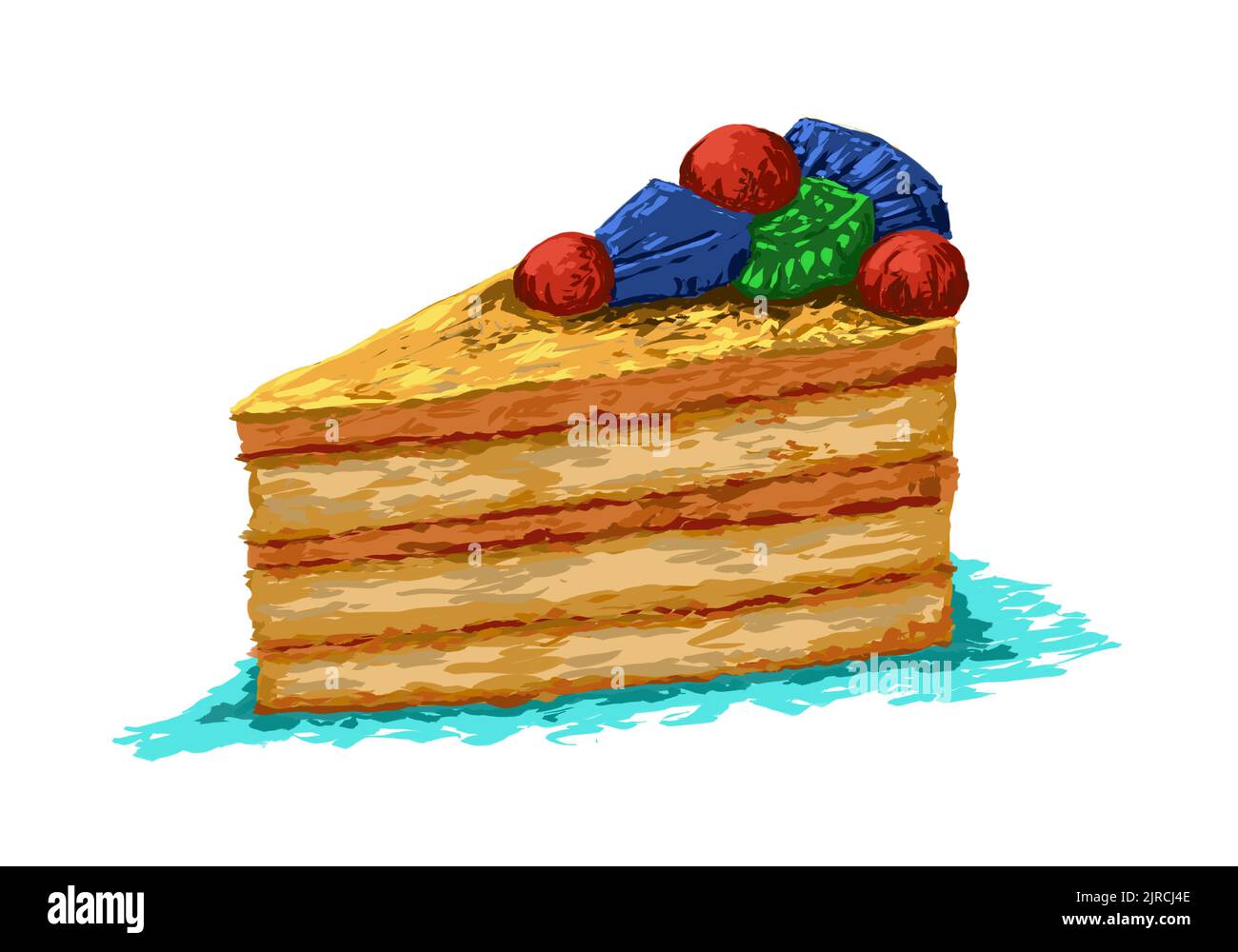 cake - digital painting Stock Photo - Alamy