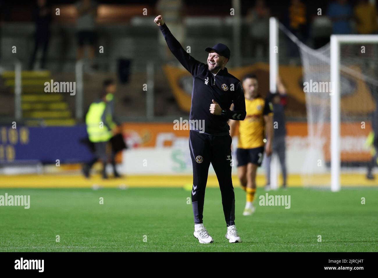 Newport, UK. 23rd Aug, 2022. James Rowberry, the manager of Newport ...