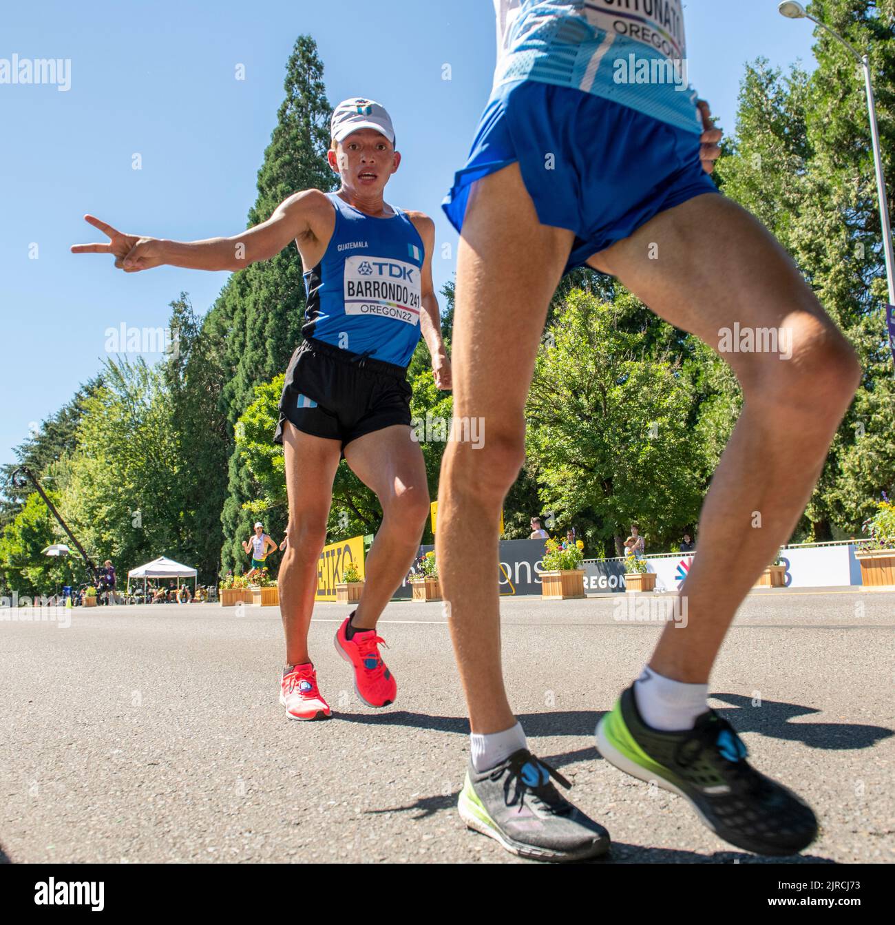 José Alejandro Barrondo of Guatemala competing in the men’s 20k walk at ...