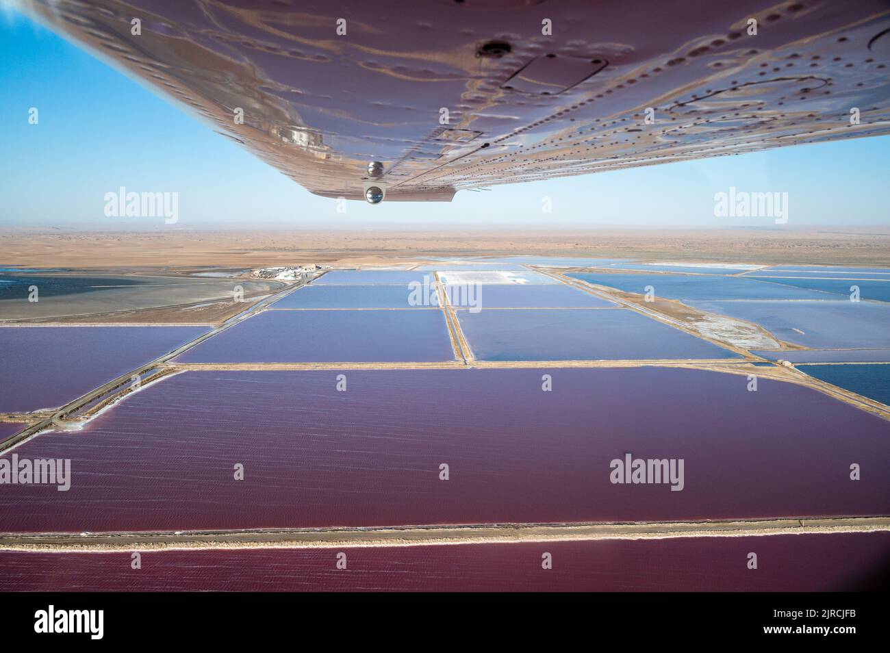 Aerial view from an airplane of salt flats in Namibia Africa Stock ...