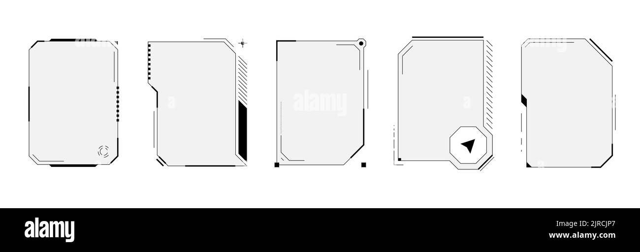 HUD digital futuristic user interface square vertical frame set. Sci Fi ...