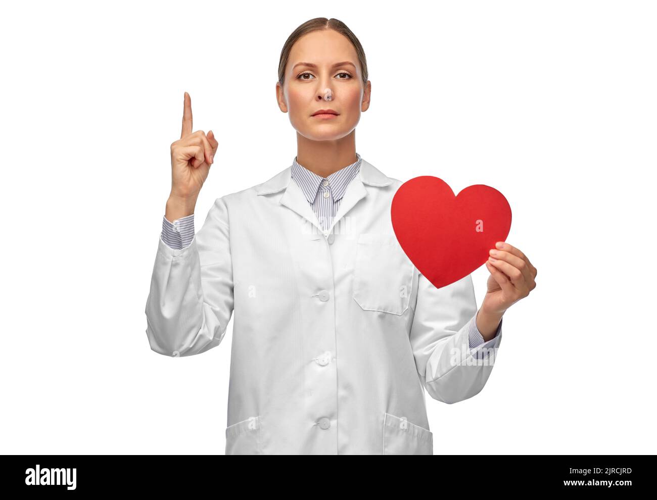 Portrait serious doctor holding finger hi-res stock photography and ...