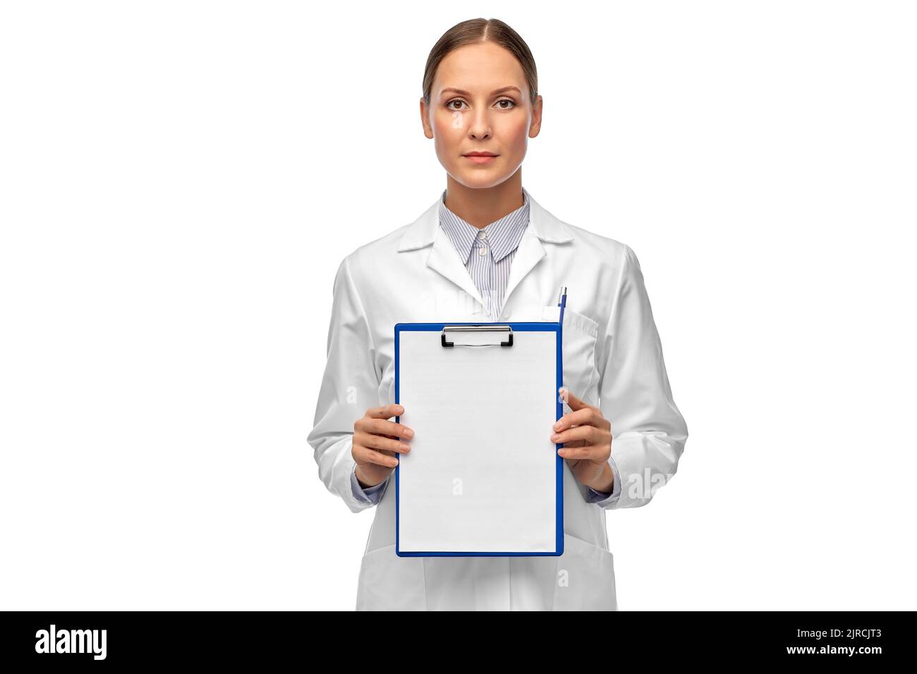 female doctor or scientist with clipboard Stock Photo - Alamy