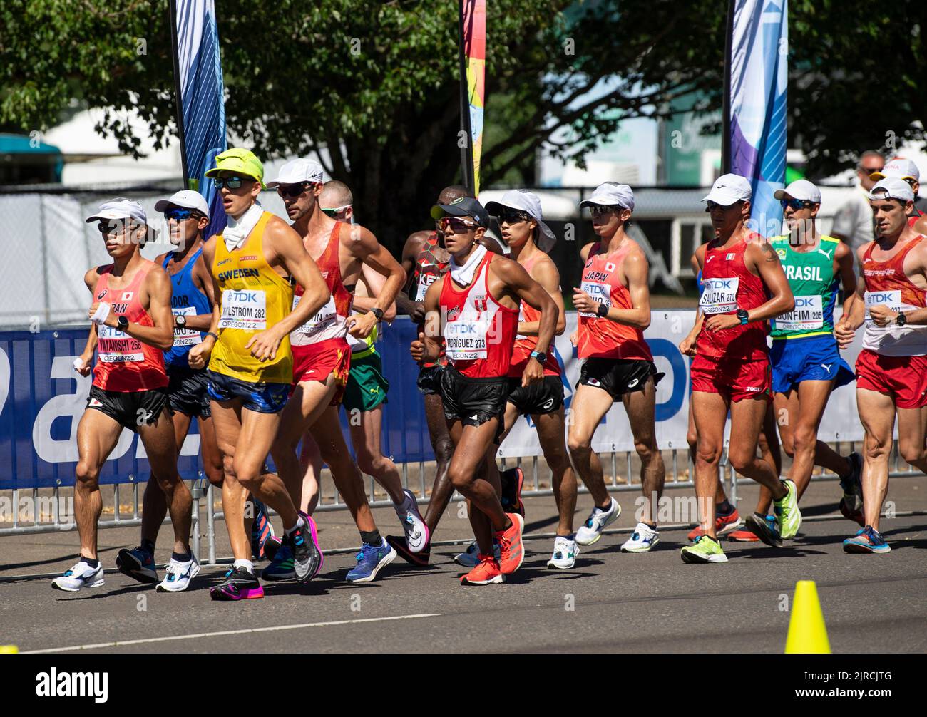 Perseus Karlstrom of Sweden competing in the men’s 20k walk at the ...