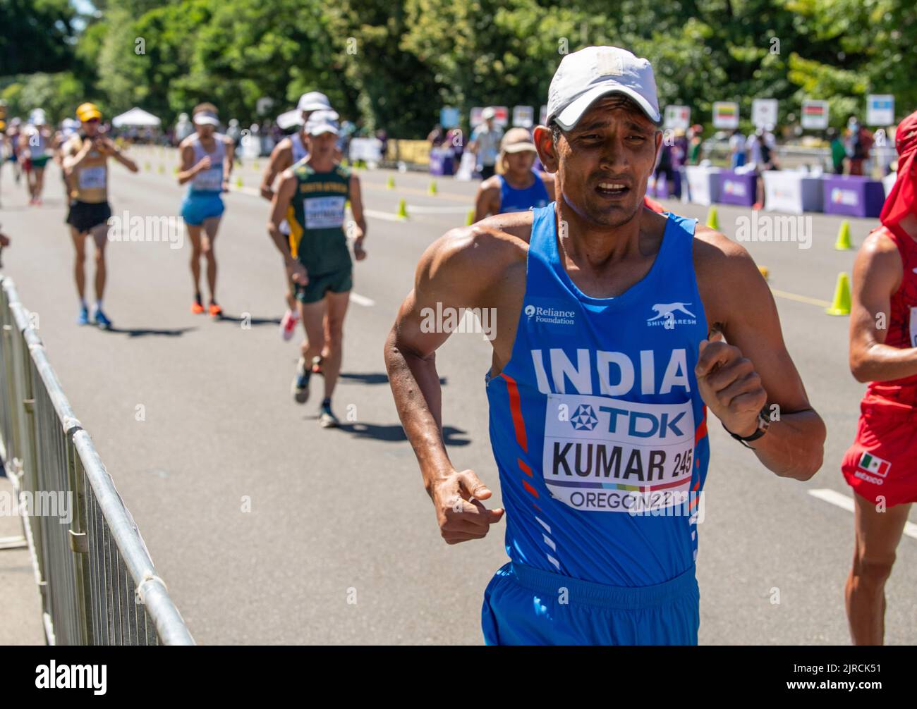Sandeep Kumar of India competing in the men’s 20k walk at the World ...