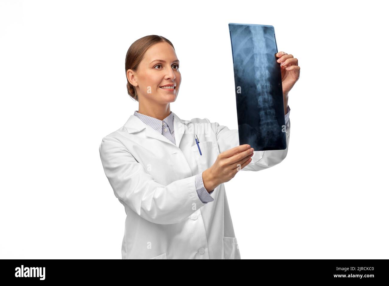 happy smiling female doctor with x-ray of spine Stock Photo - Alamy