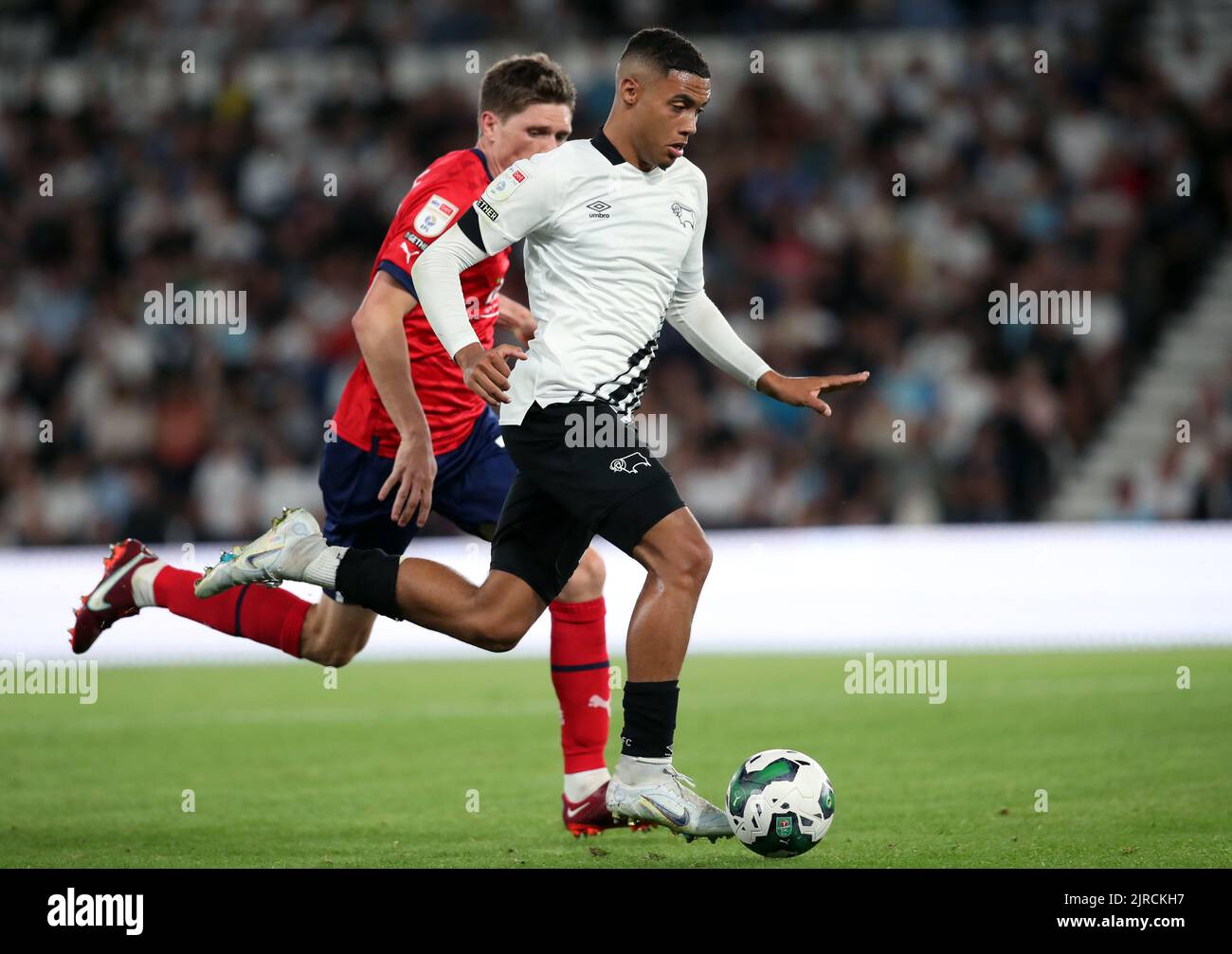 Derby County's Lewis Dobbin in action during the Carabao Cup second ...