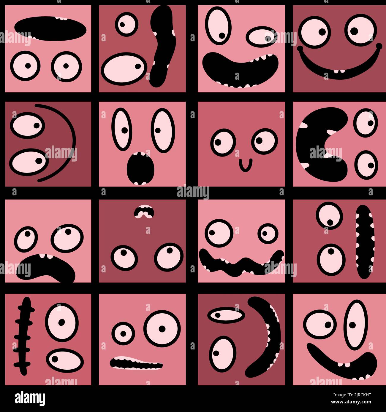 Cartoon monsters aliens seamless kids emoticons pattern for wrapping ...