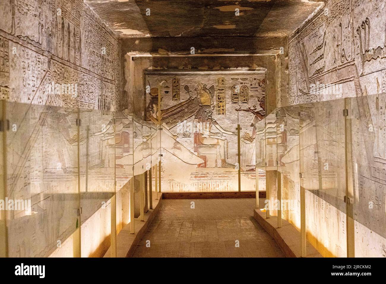 KV6 Tomb of Ramesses IX intact with hieroglyphs and paintings at the ...