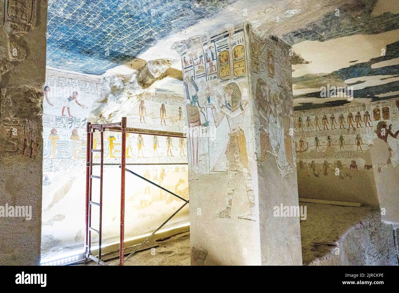 KV6 Tomb of Ramesses IX intact with hieroglyphs and paintings at the ...