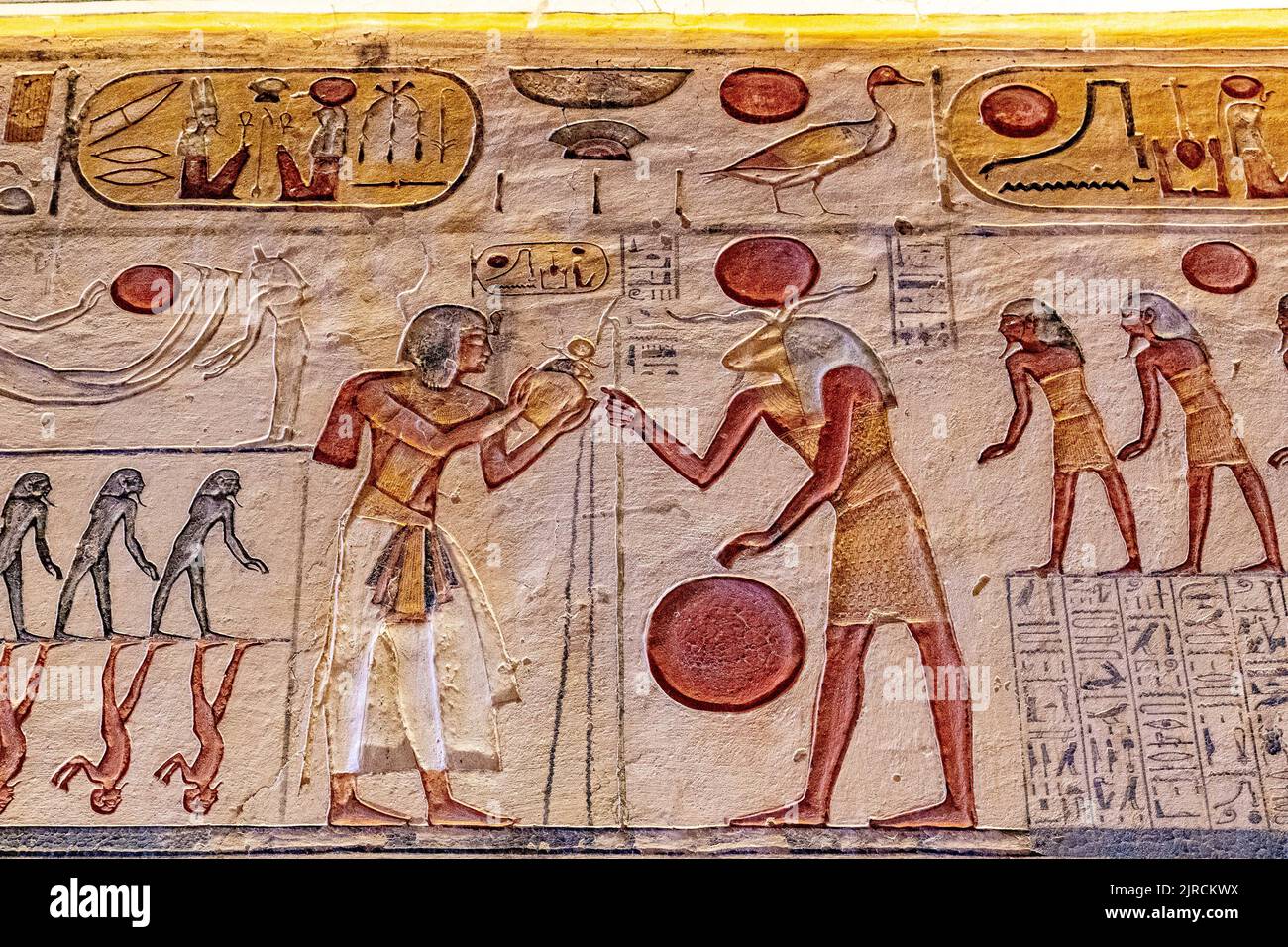 KV6 Tomb of Ramesses IX intact with hieroglyphs and paintings at the ...