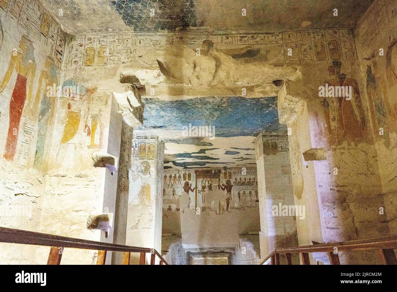 KV6 Tomb of Ramesses IX intact with hieroglyphs and paintings at the ...