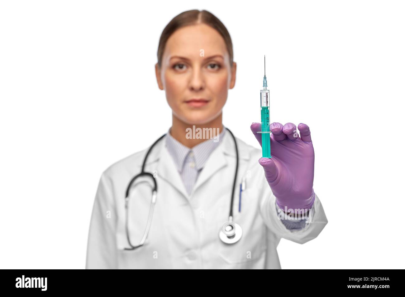 female doctor with medicine in syringe Stock Photo - Alamy