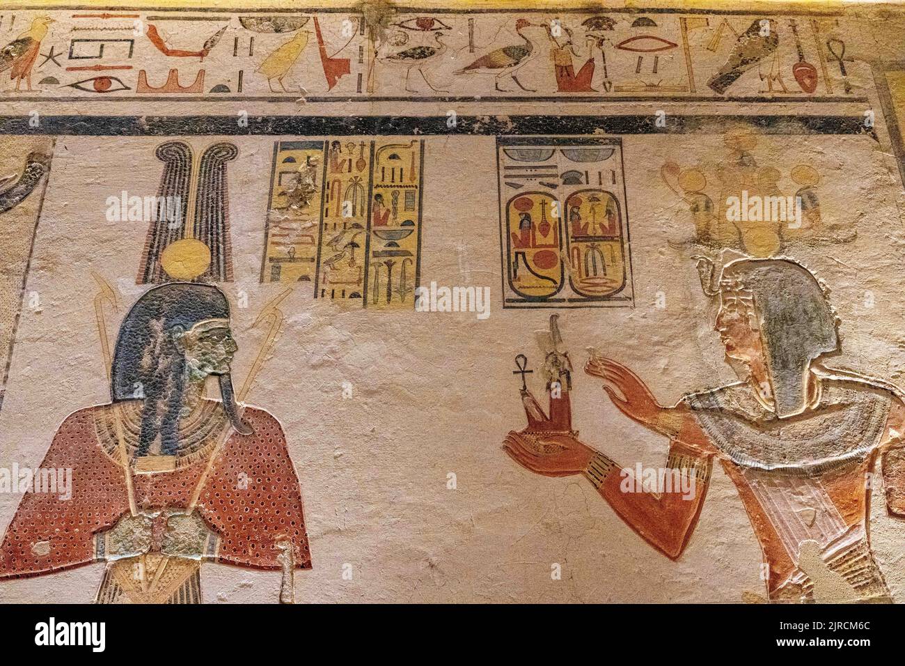 KV6 Tomb of Ramesses IX intact with hieroglyphs and paintings at the ...