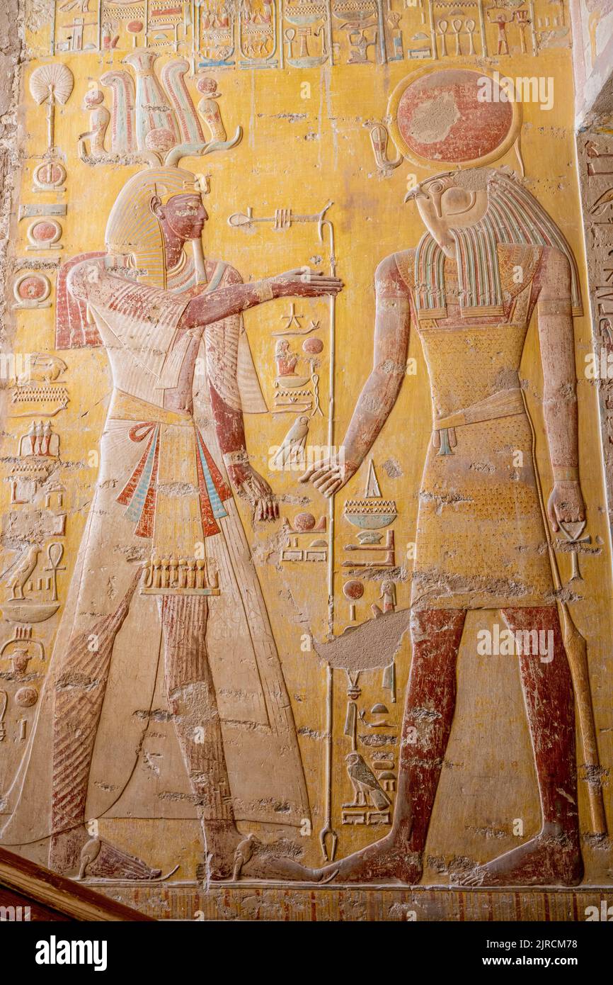 KV6 Tomb of Ramesses IX intact with hieroglyphs and paintings at the ...