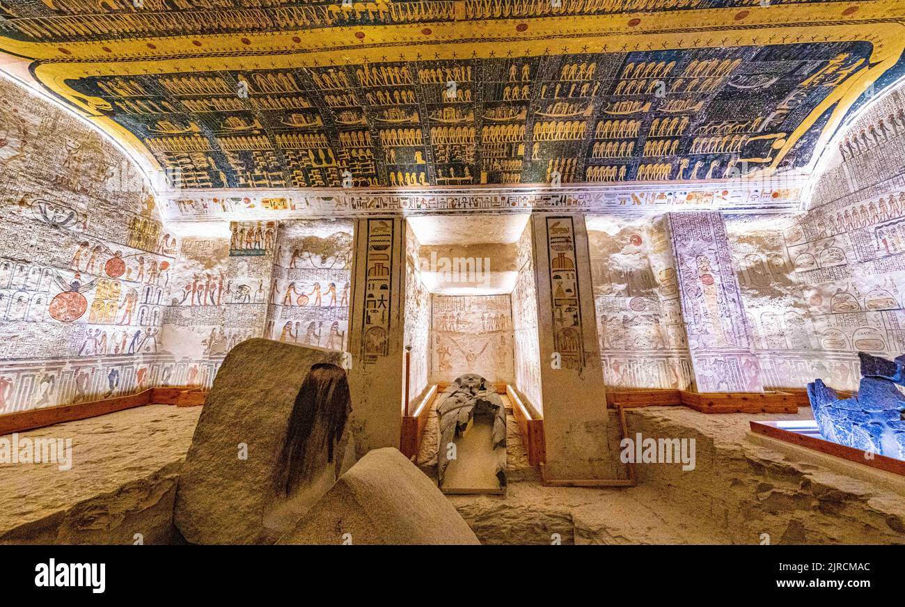 KV9 Tomb Started by Ramses V and finished by Ramses VI, intact with ...