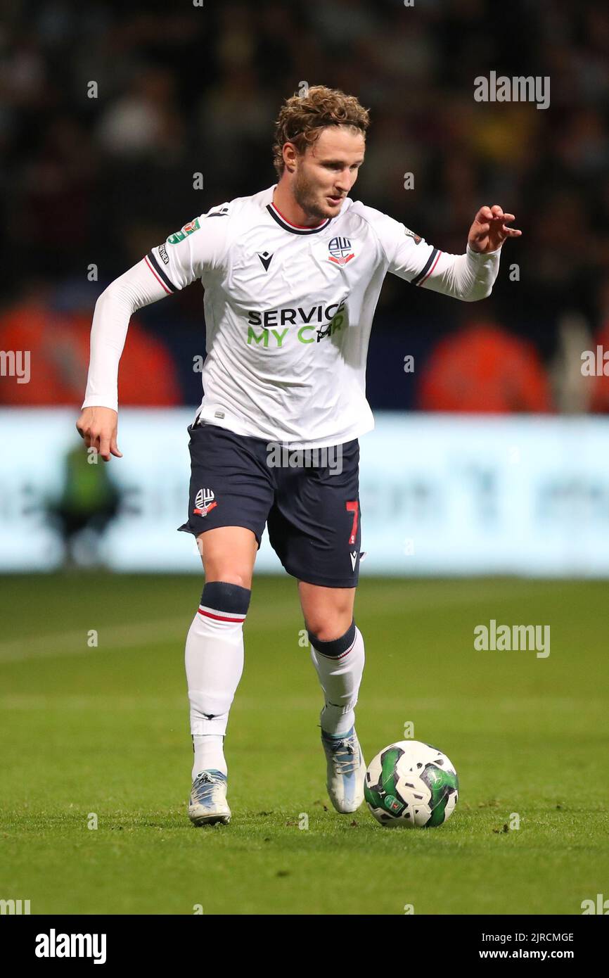 Bolton Wanderers’ Kieran Sadlier in action during the Carabao Cup ...