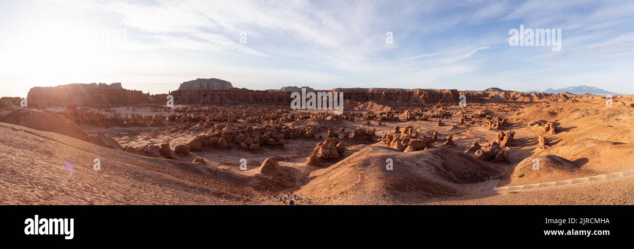 Red Rock Formations in Desert at Sunny Sunrise. Spring Season Stock ...