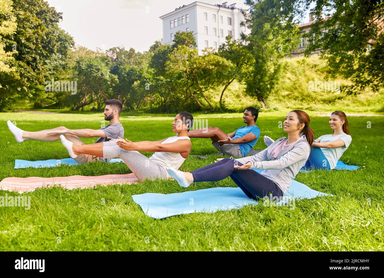 Group multiethnic people doing hi-res stock photography and images - Alamy