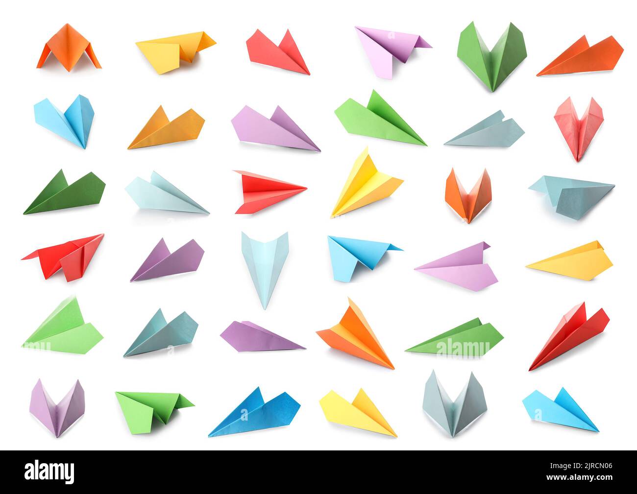 Set of colorful paper planes isolated on white Stock Photo - Alamy