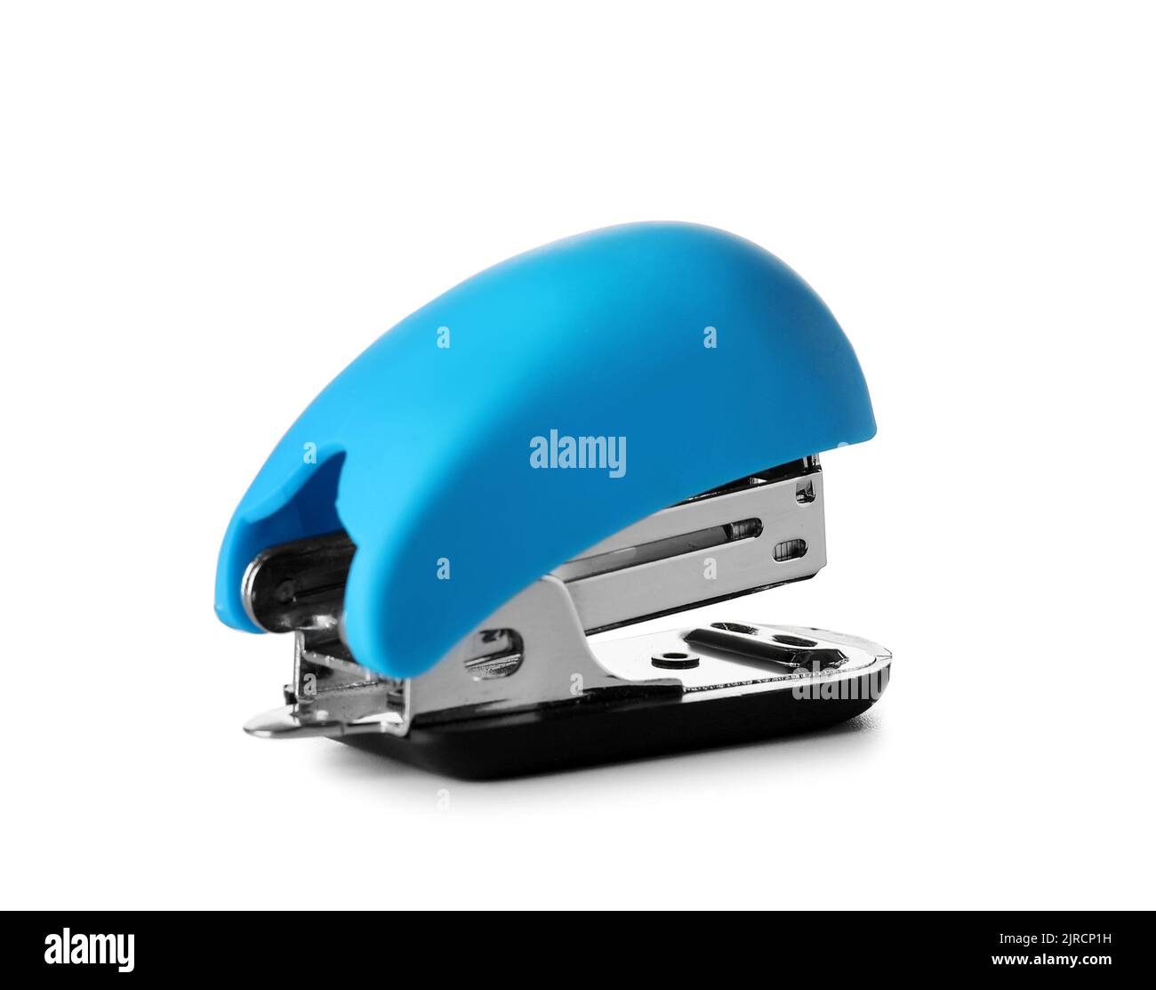 Modern blue stapler on white background Stock Photo - Alamy
