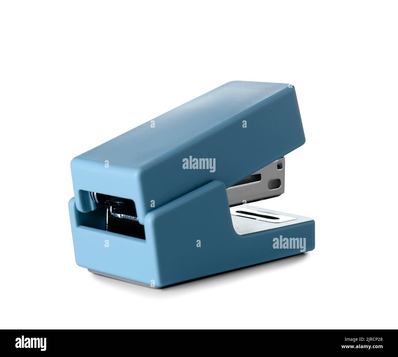 Modern blue stapler on white background Stock Photo - Alamy