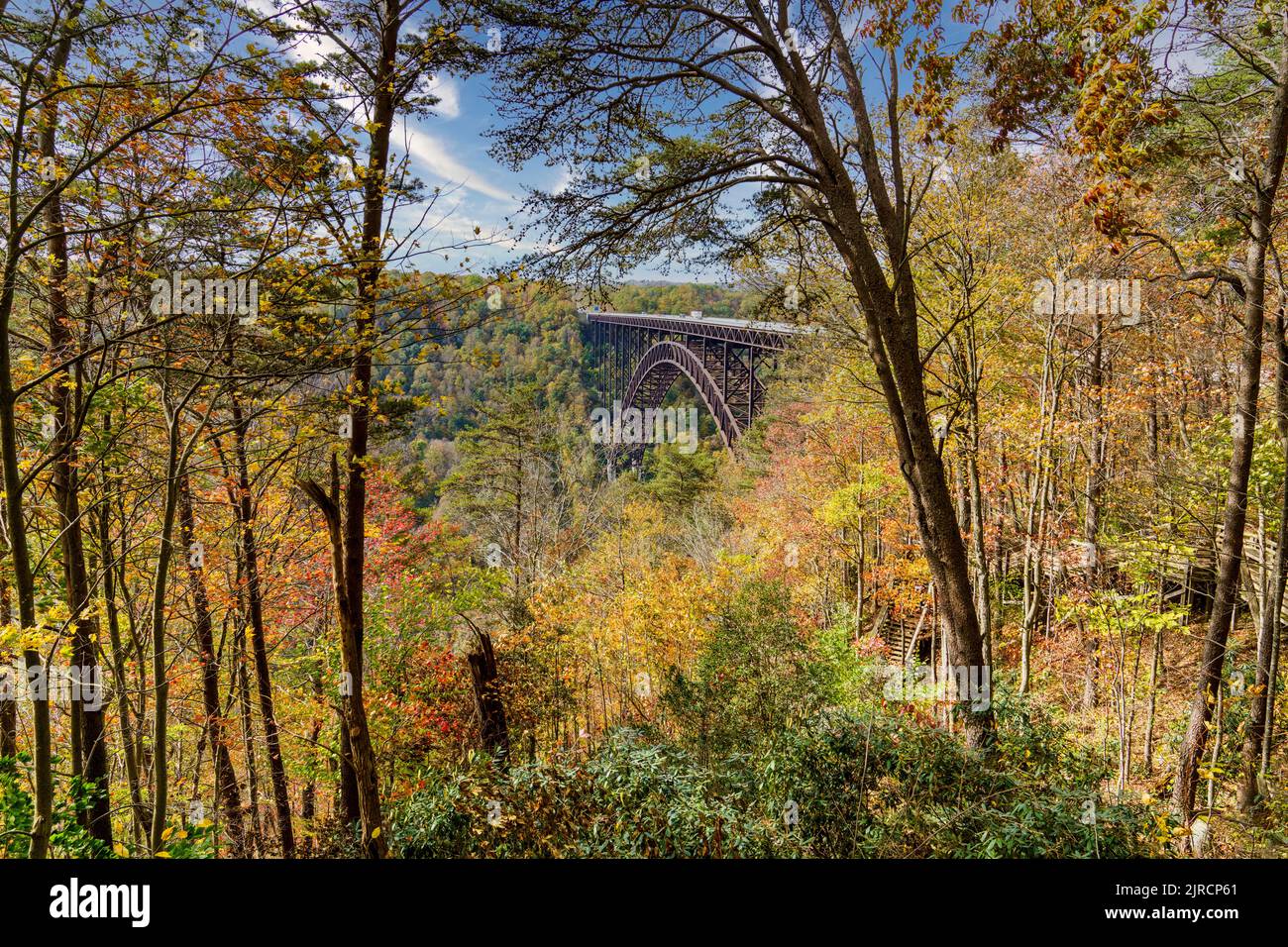 Autumn view of the New River Gorge Bridge by the Canyon Rim Visitor ...