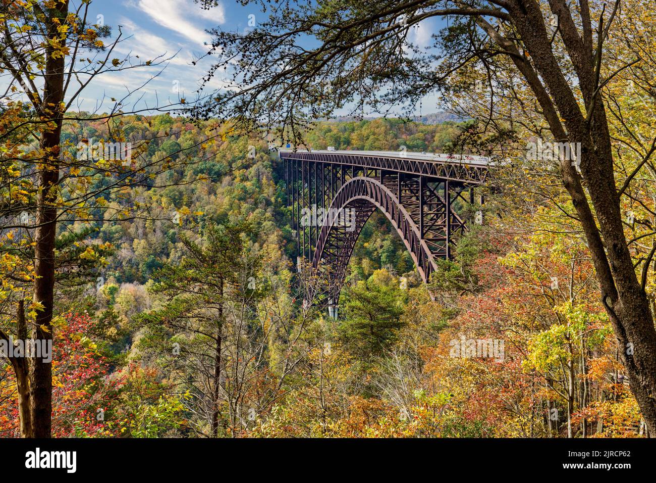 Autumn view of the New River Gorge Bridge by the Canyon Rim Visitor ...