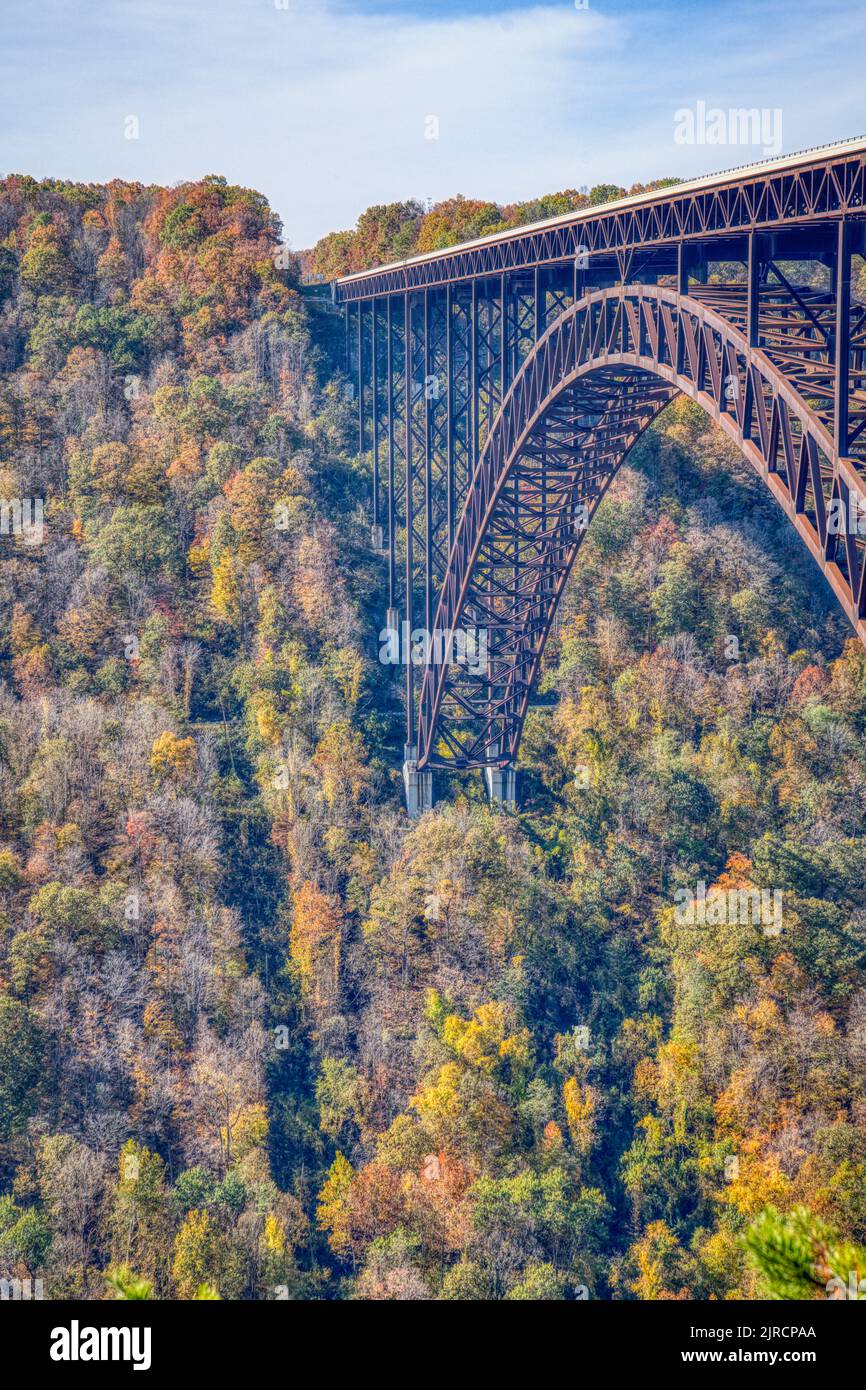 Autumn view of the New River Gorge Bridge by the Canyon Rim Visitor ...