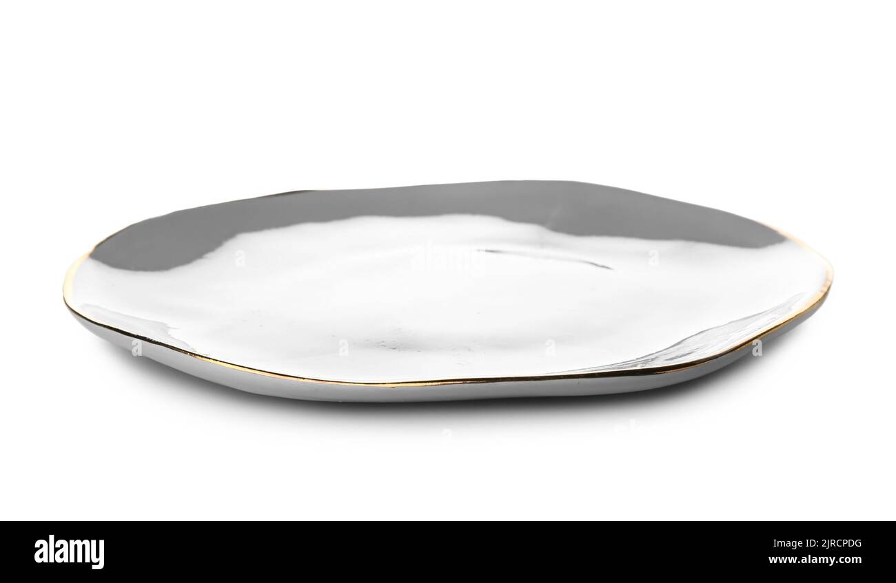 Clean stylish plate on white background Stock Photo - Alamy