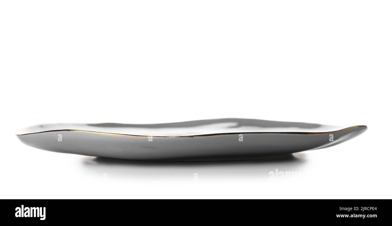 Clean stylish plate on white background Stock Photo - Alamy