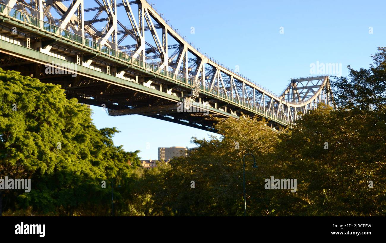 Section of Brisbane's famous Story Bridge as glimpsed above the ...