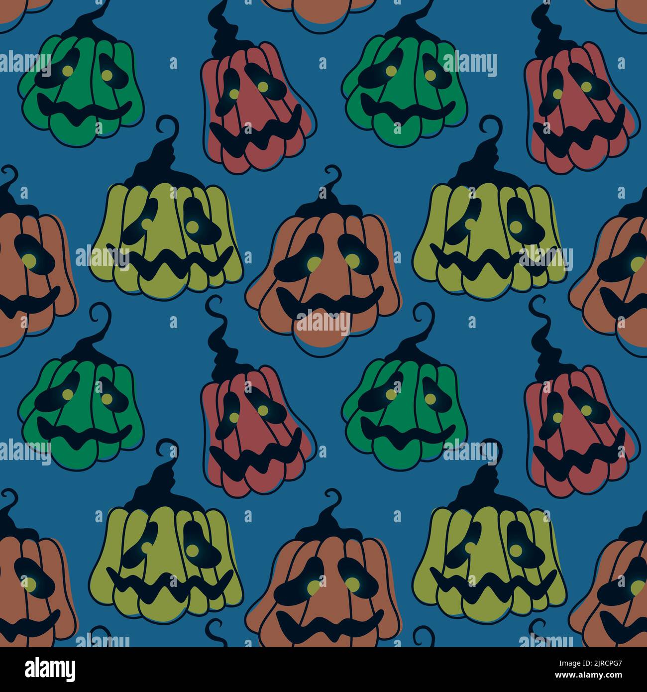 Halloween seamless pumpkins and witch hat and ghost pattern for fabrics ...